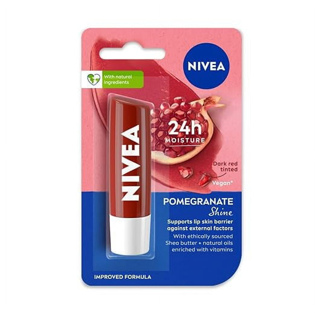 NIVEA Shine Caring Lip Balm, Pomegranate, 4.8G, Red - Walmart.com