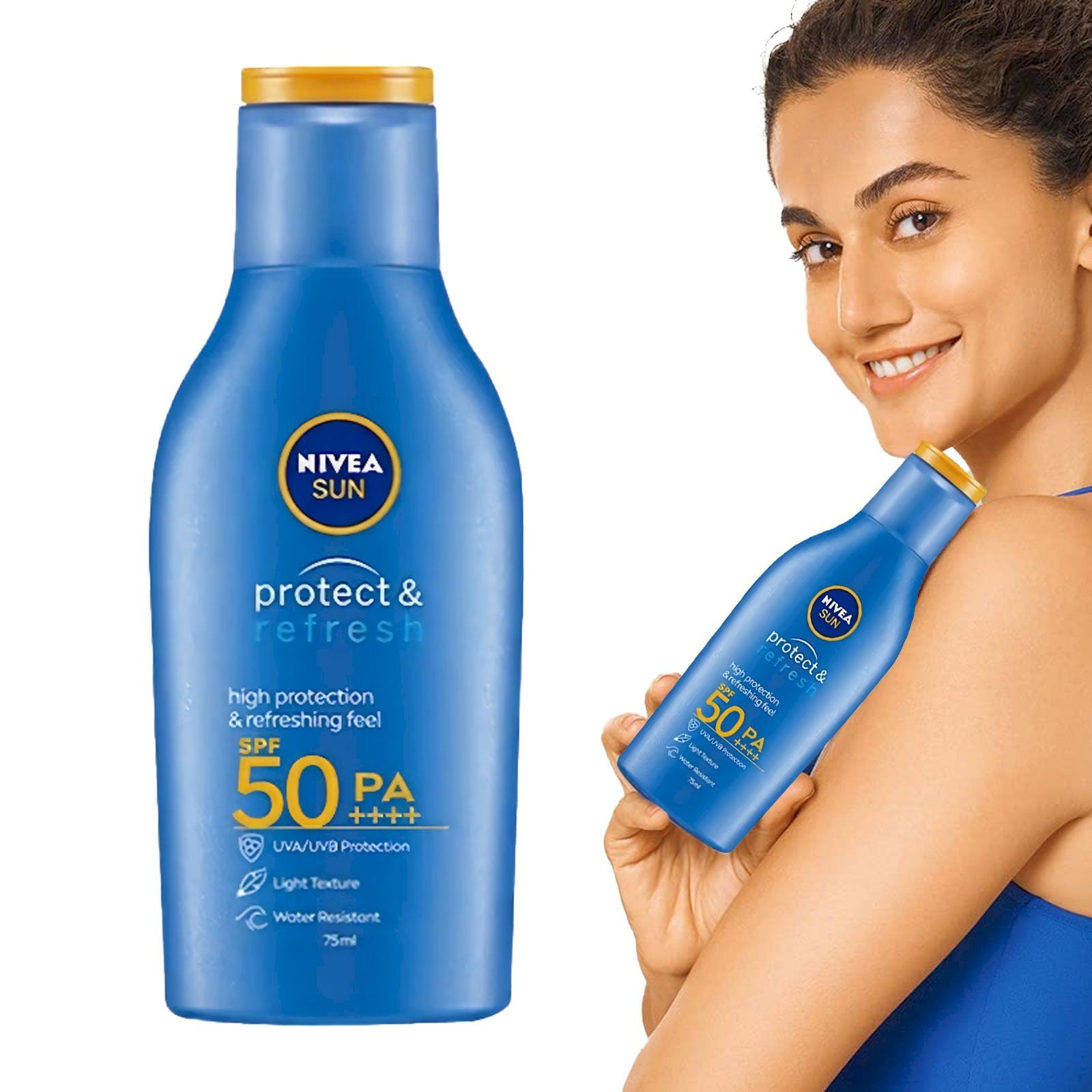 NIVEA Sun Protect & Moisture Sun Cream Lotion, Broad Spectrum SPF ...