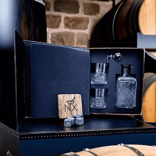 NIX The Bourbon Vault Decanter Set with 2 Glasses 9 Stones and 2 Coasters - Walmart.com