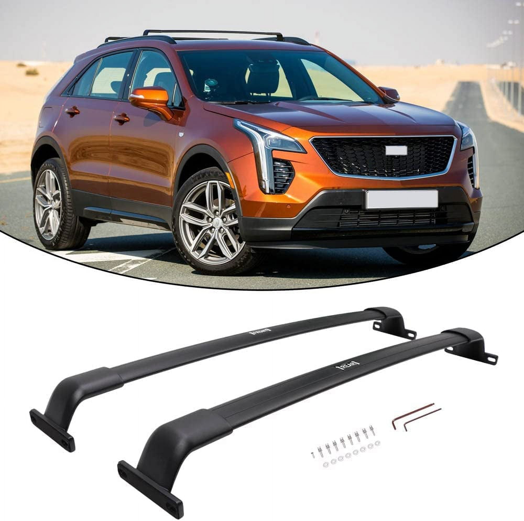 NIXFACE Black Cross Bar Fit for Cadillac XT4 2019-2023 Roof Rail Rack Rooftop Cargo Accessories ...