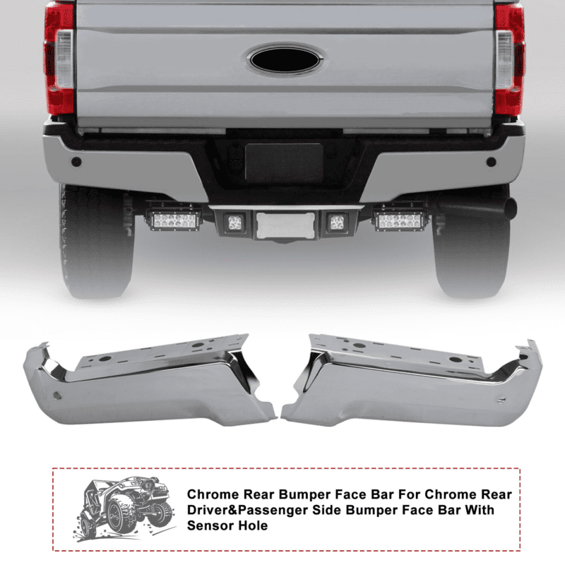 NIXFACE Chrome Rear Bumper Face Bar Ends for 2017-2022 Ford F250 F350 ...
