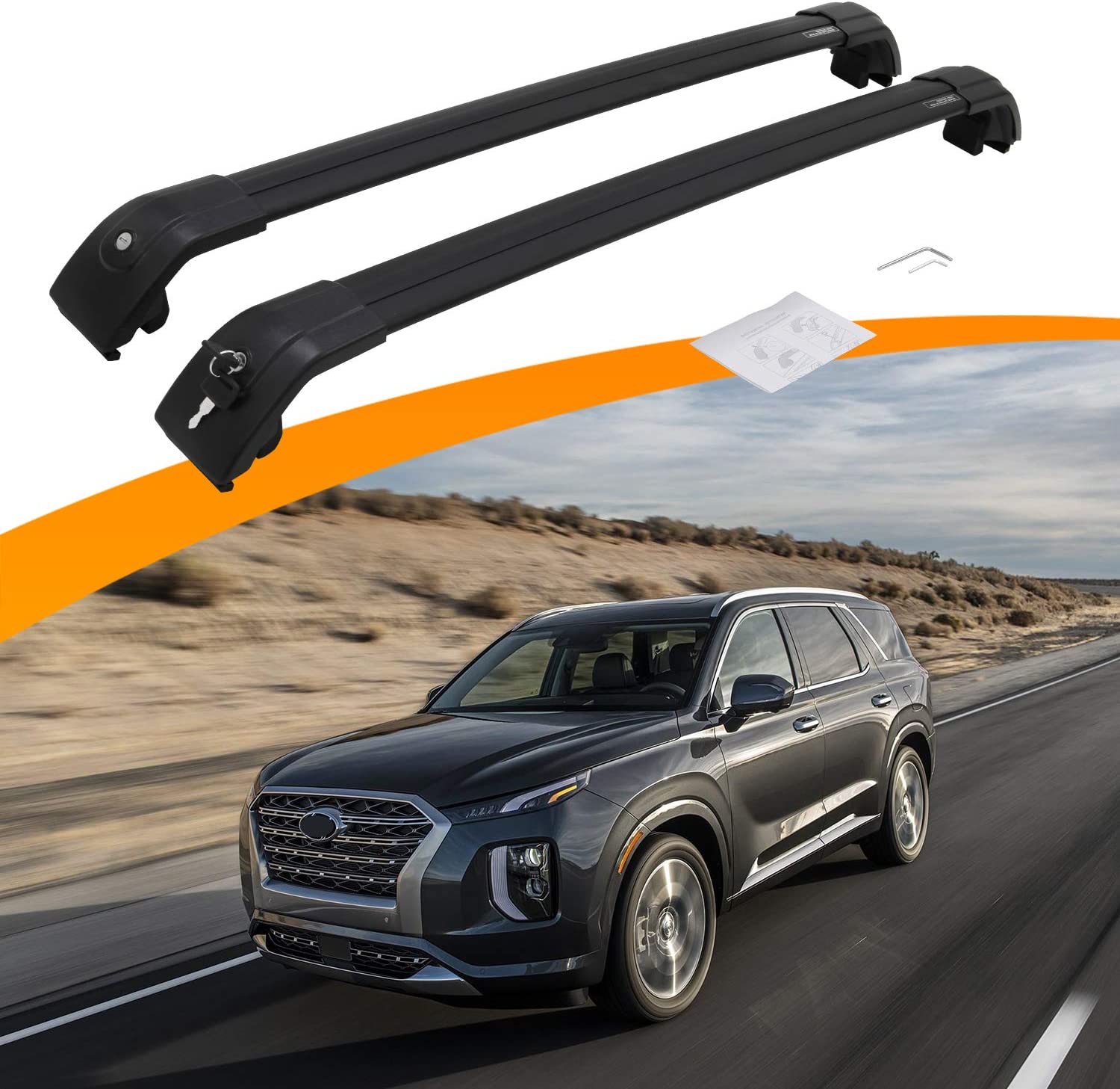 NIXFACE Crossbars for Hyundai Palisade 2019-2022, Lockable Roof Rack ...