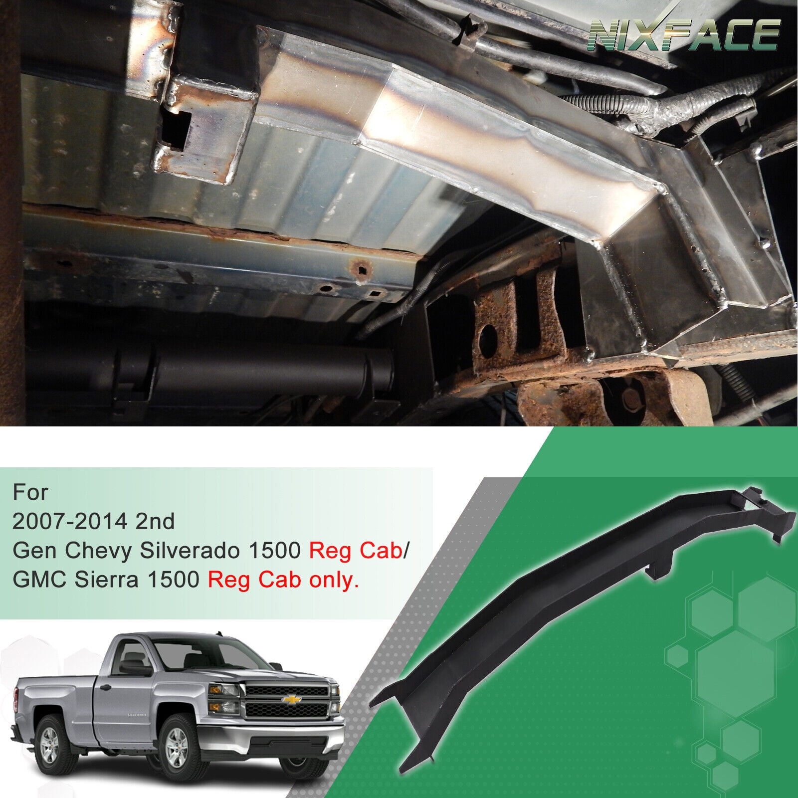 NIXFACE Front Fuel Tank Crossmember for 2007-2014 Chevy Silverado GMC ...