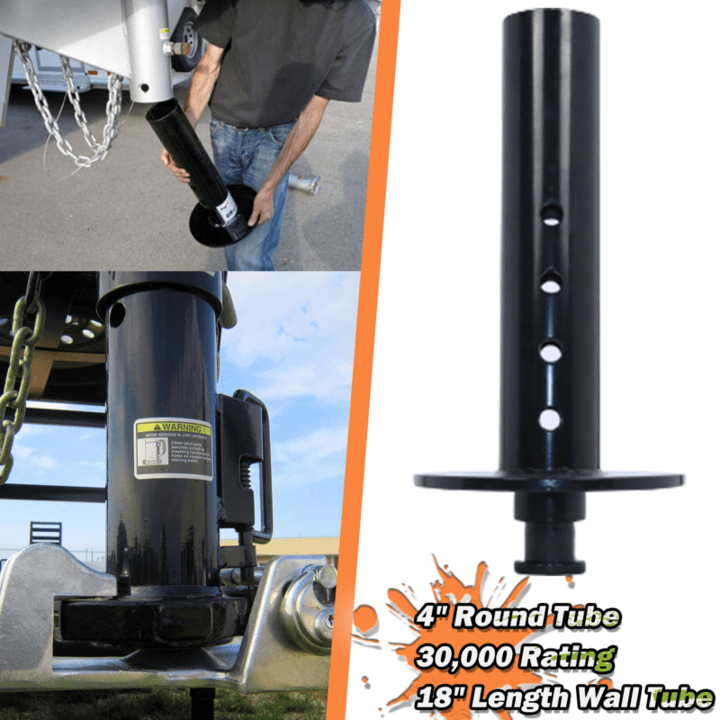 NIXFACE Gooseneck to 5th Wheel Trailer Coupler Adapter -4" Round Tube ...