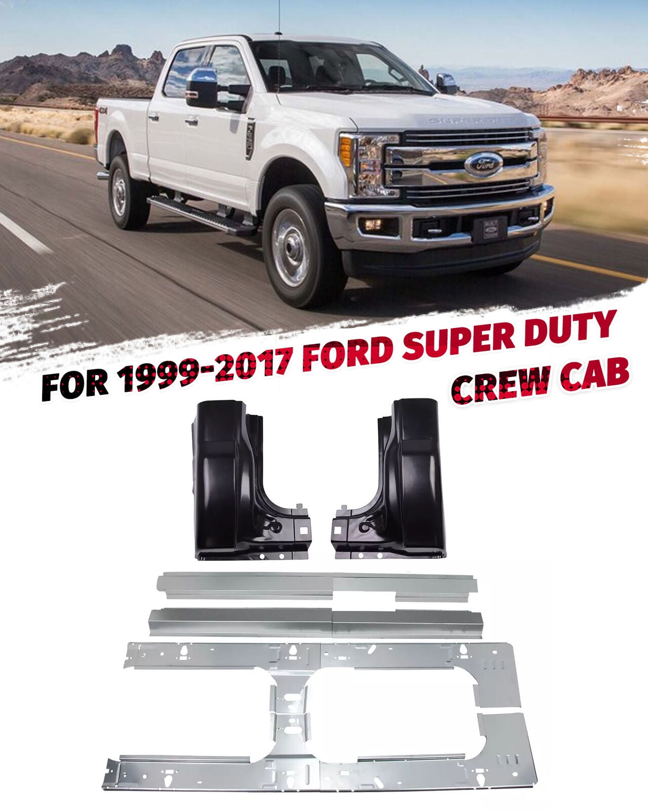 NIXFACE Inner & Outer Rocker Panels & Cab Corners Set For 99-17 Ford ...