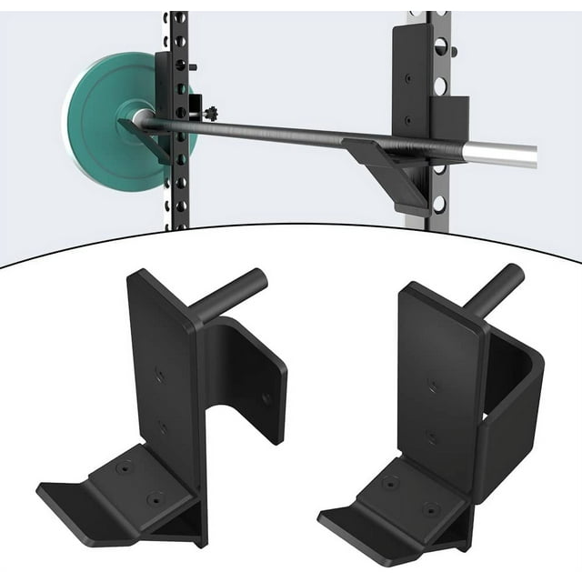 NIXFACE J-Hooks Power Rack Attachment Barbell Holder Fit for 2"x3 ...