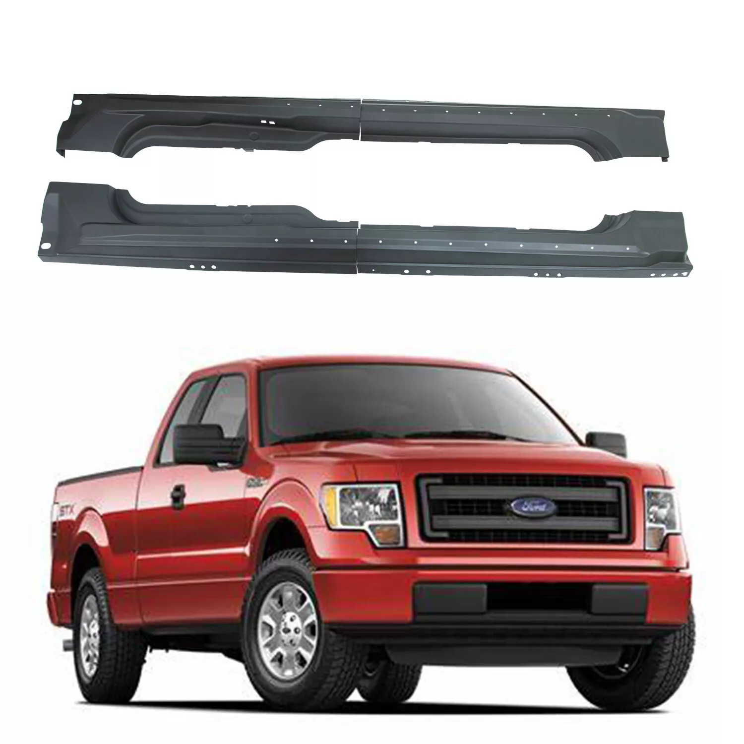 NIXFACE OE Style Rocker Panel For 2009-2014 Ford F150 Pickup Truck ...