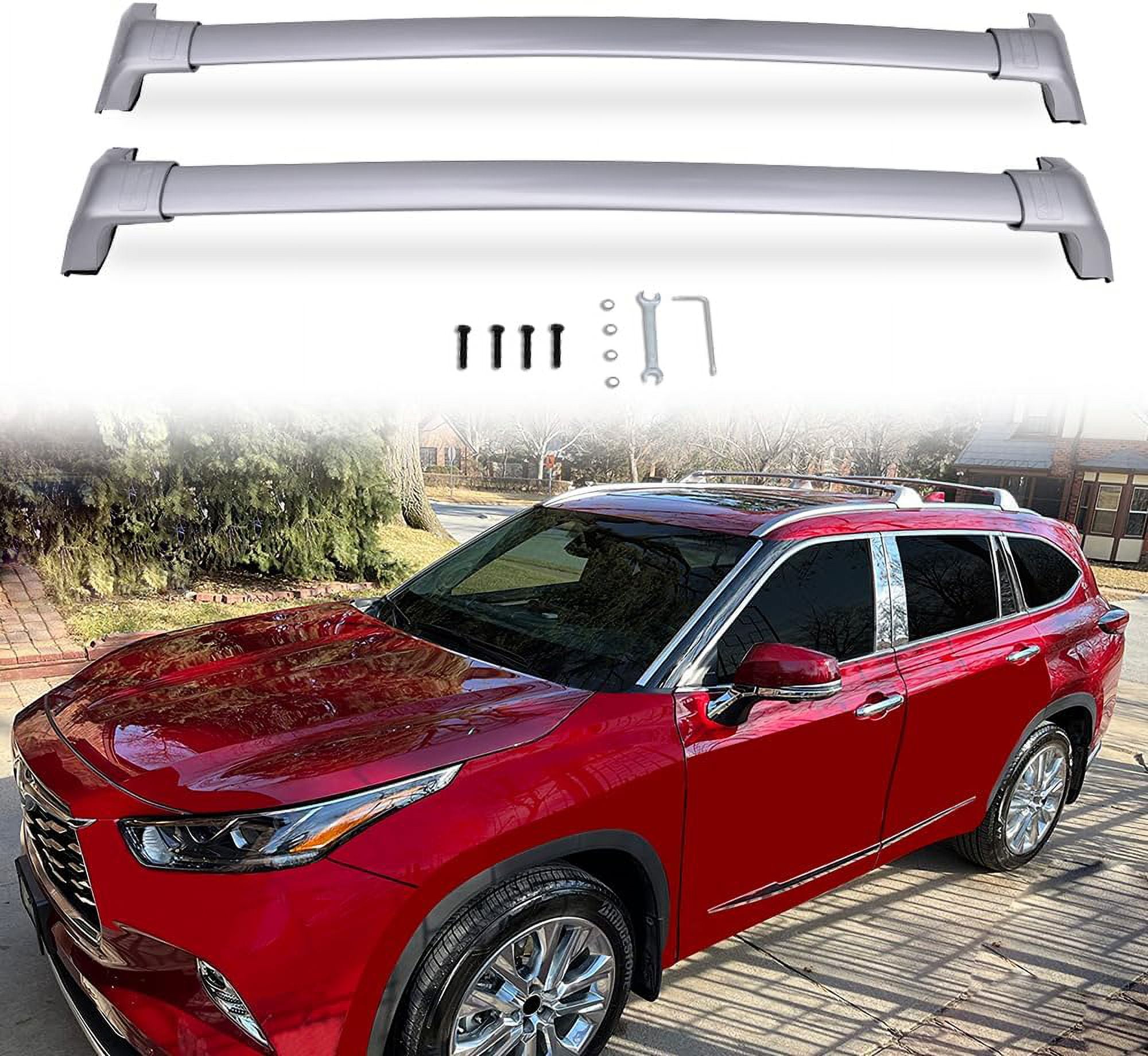 NIXFACE Silver Cross Bars Roof Racks Fit for 2020-2024 Toyota ...