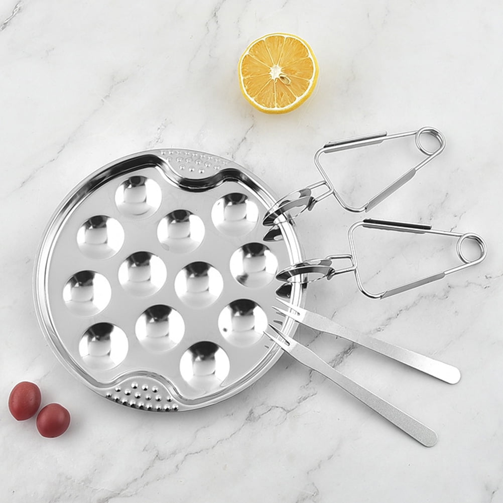 NIYANGLE 1 Set Escargot Cooking Tray Silver Square Stainless Steel ...