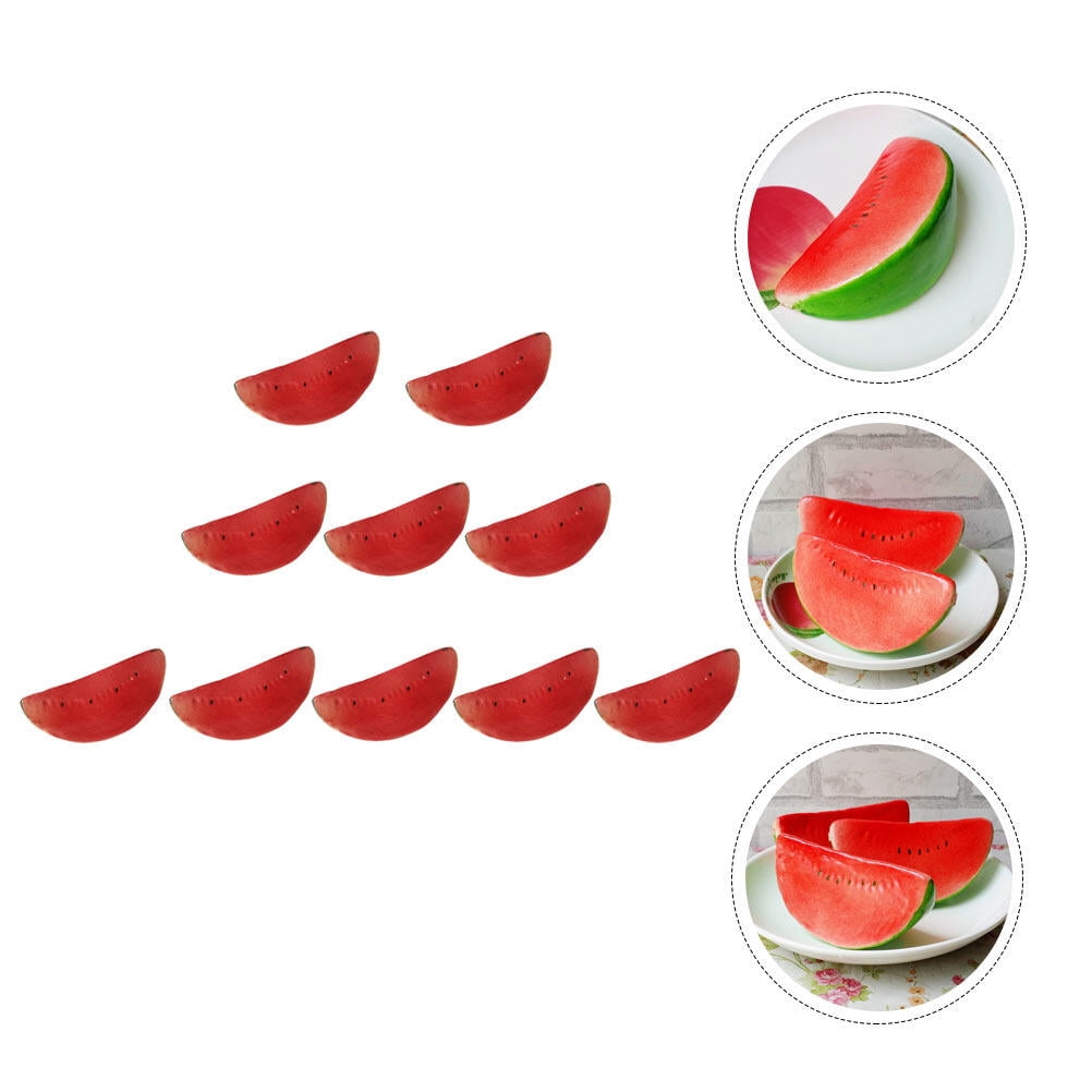 NIYANGLE 10Pcs Foams Watermelon Model Oval Slice Dark Red Realistic ...