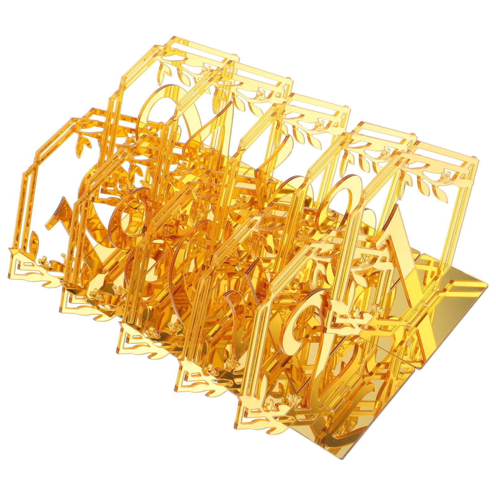 NIYANGLE 10Pcs Golden Acrylic Table Sign for Banquet and Wedding ...