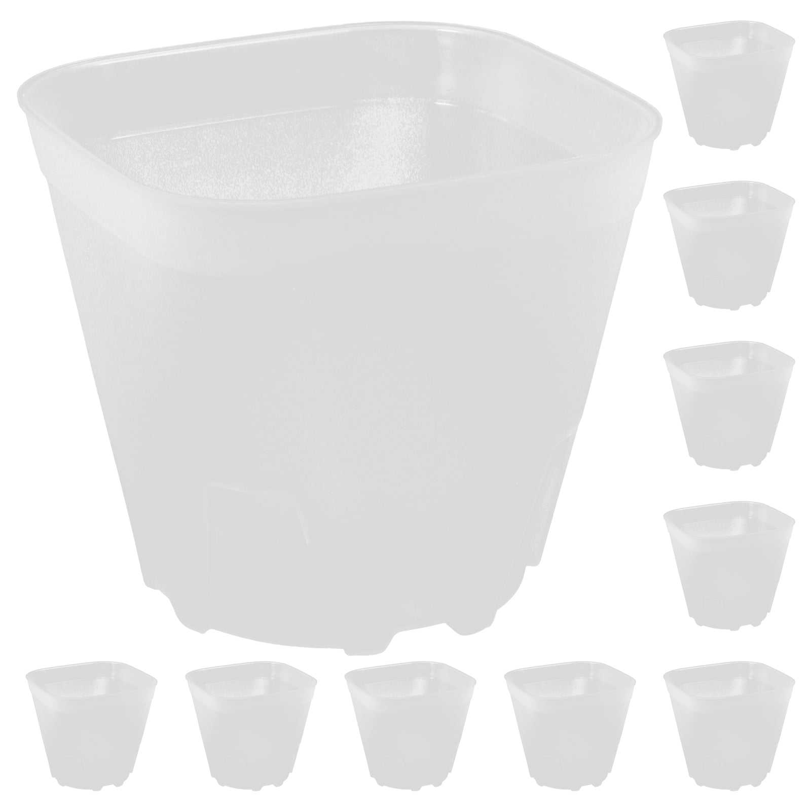 NIYANGLE 10Set Plastic Planter Containers Square Transparent with ...