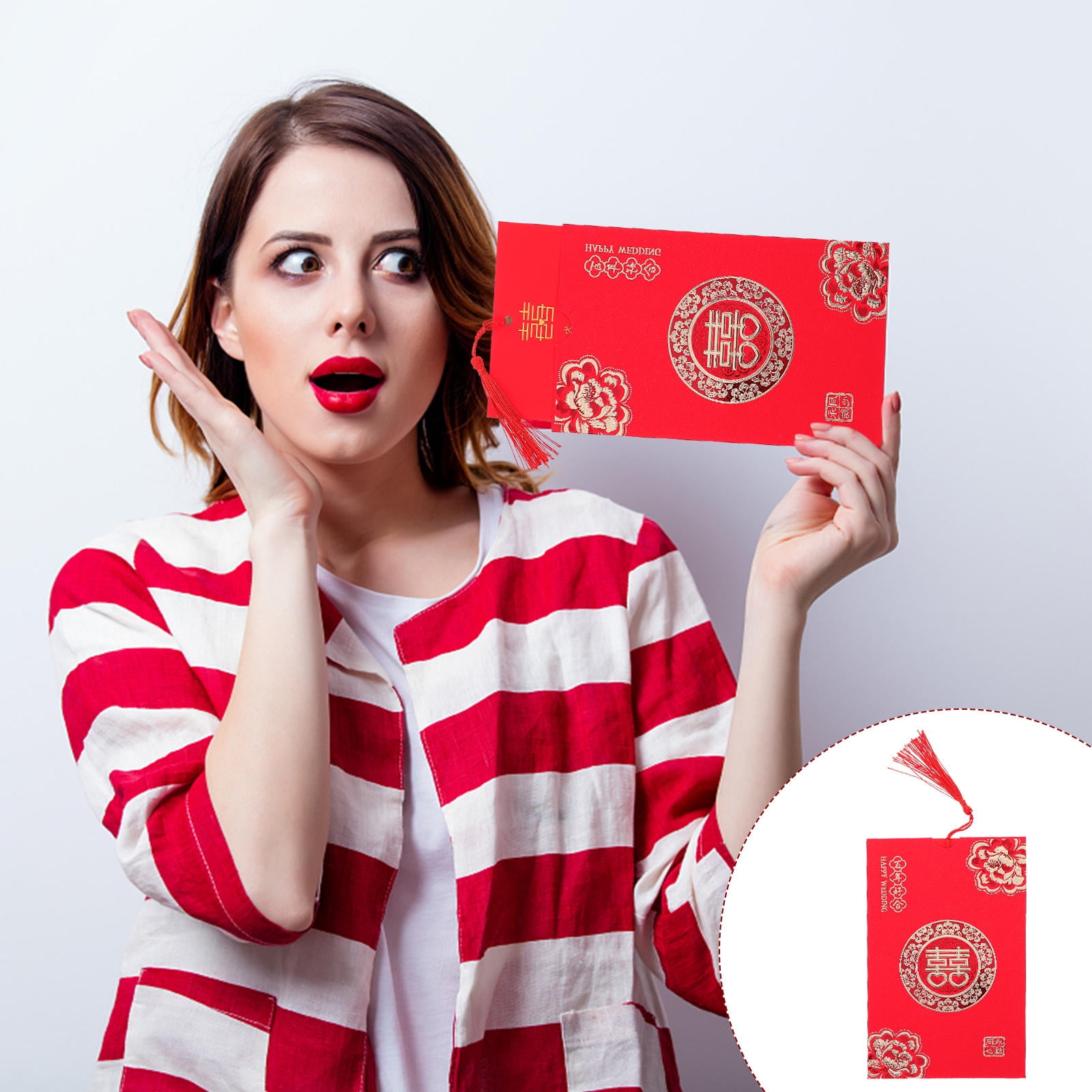 NIYANGLE 10Set Red and Gold Chinese Wedding Table Decor with Simple ...