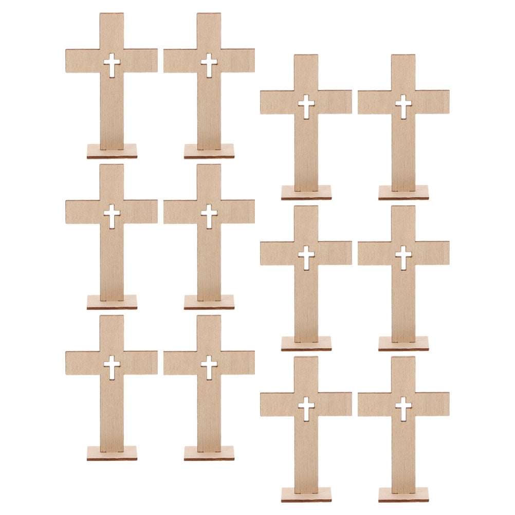 NIYANGLE 12Pcs Small Wooden Crosses Unfinished Wood for Centerpieces ...