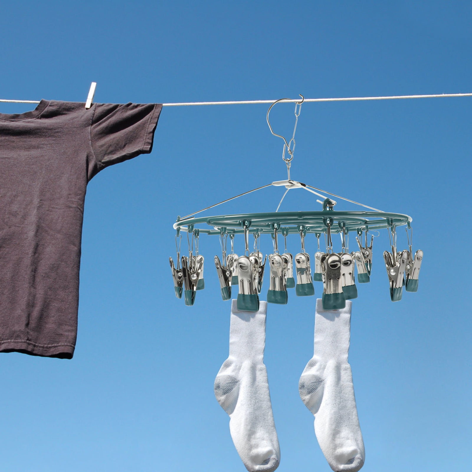 NIYANGLE 1Pack High Manganese Steel PVC Coating Drying Rack for Socks ...
