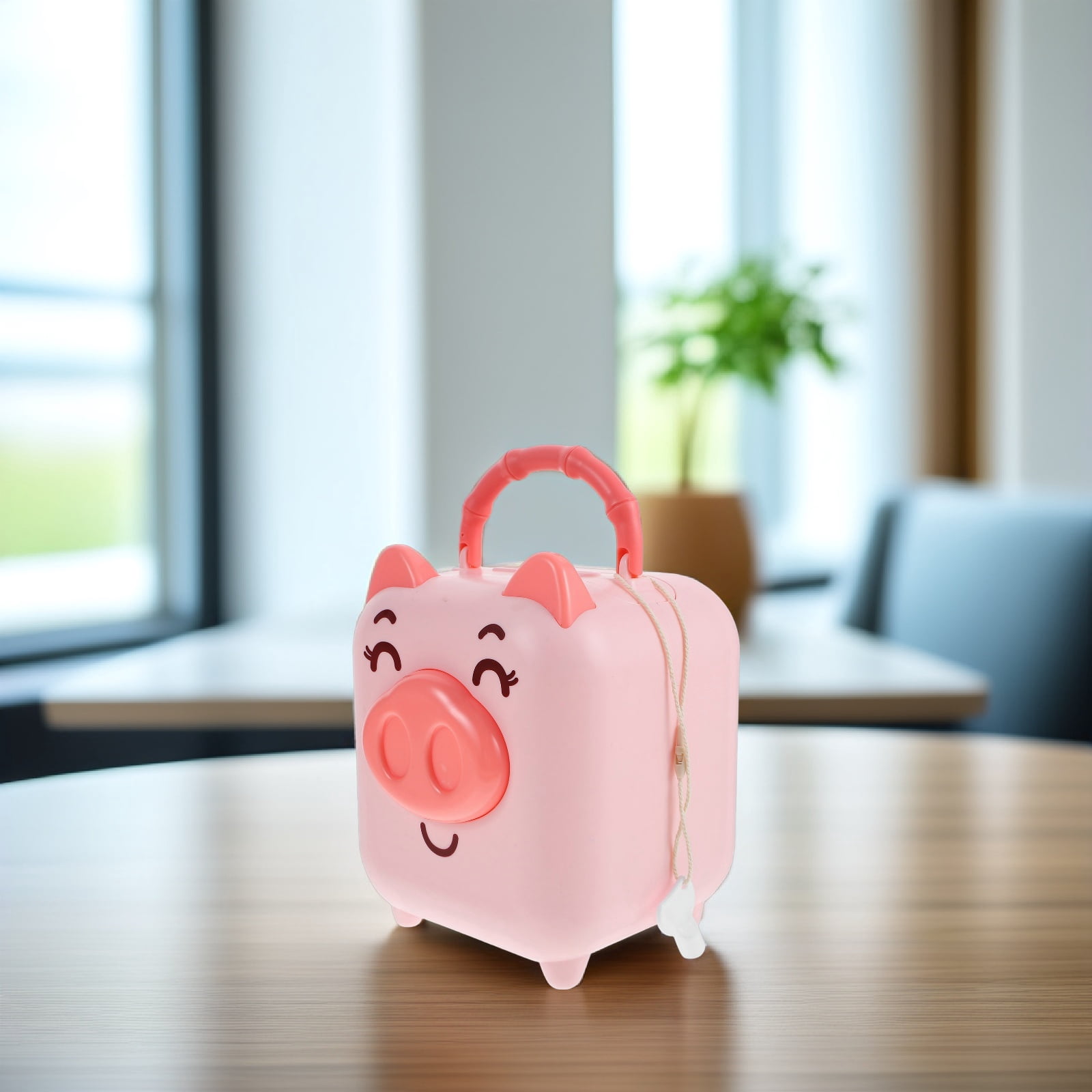 NIYANGLE 1Pack Pink Plastic Piggy Bank For Children With Lockable ...