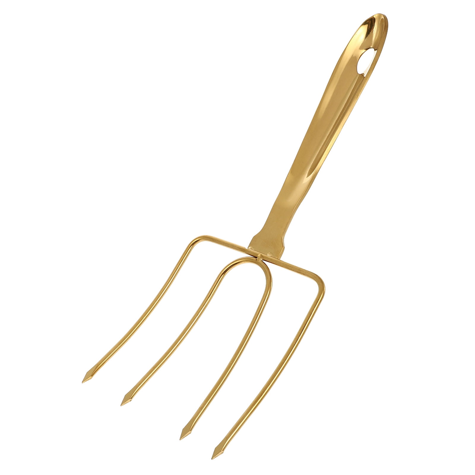 NIYANGLE Barbecue Fork Golden Long Handle 1Pack 11.4X4.3X0.8In ...