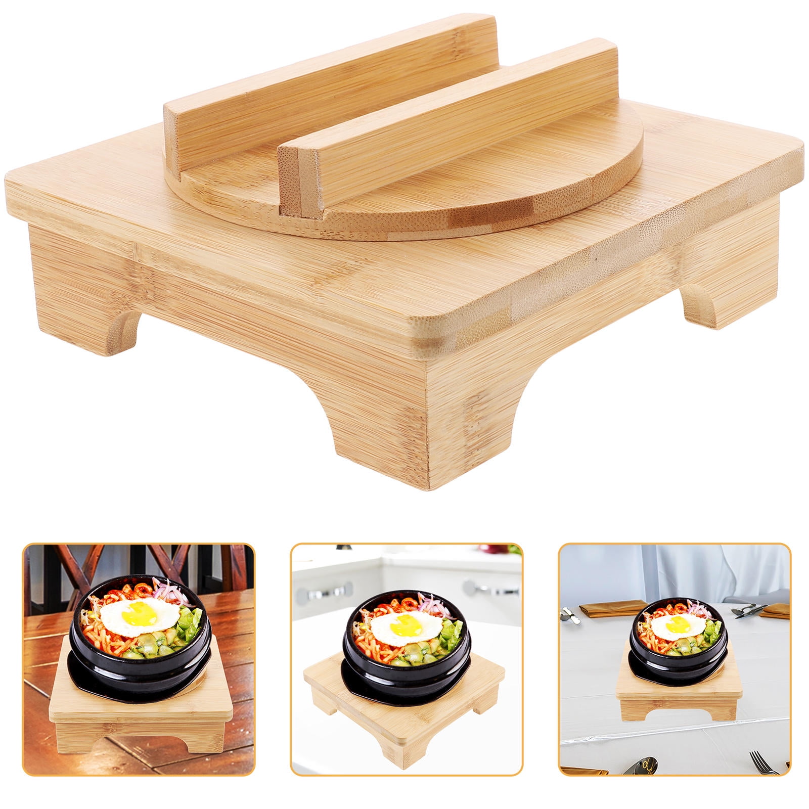 NIYANGLE 1Pack Stone Pot Cooling Rack Wooden Insulation For General ...