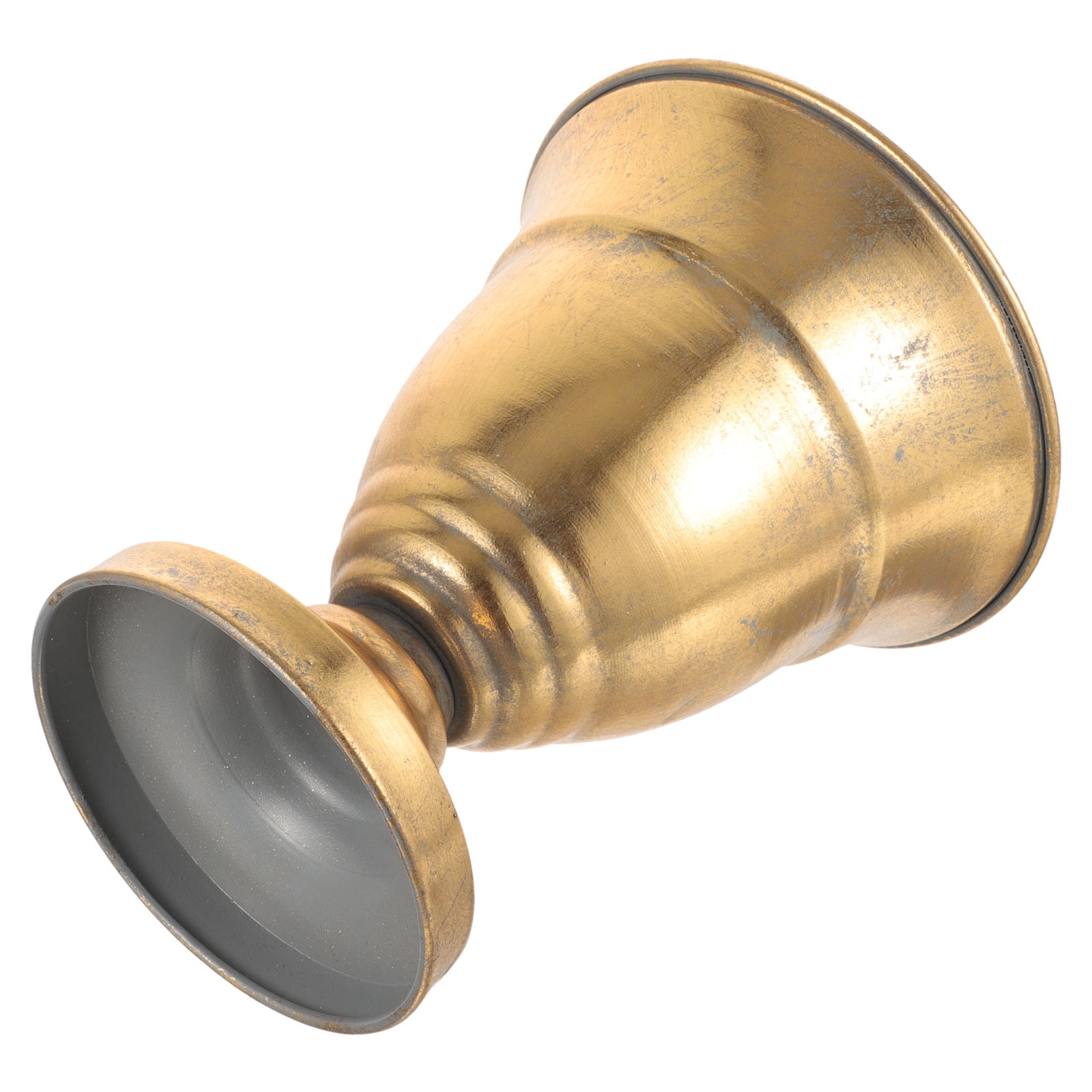 NIYANGLE Rustic Planter Trophy Cup Planter Golden Metal 1Pack 8.7x7.5in ...