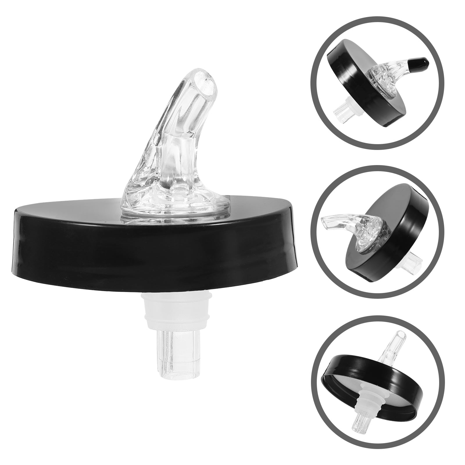 NIYANGLE 1Pack Wide Mouth Jar Pour Spout Black Plastic Easy to Clean ...