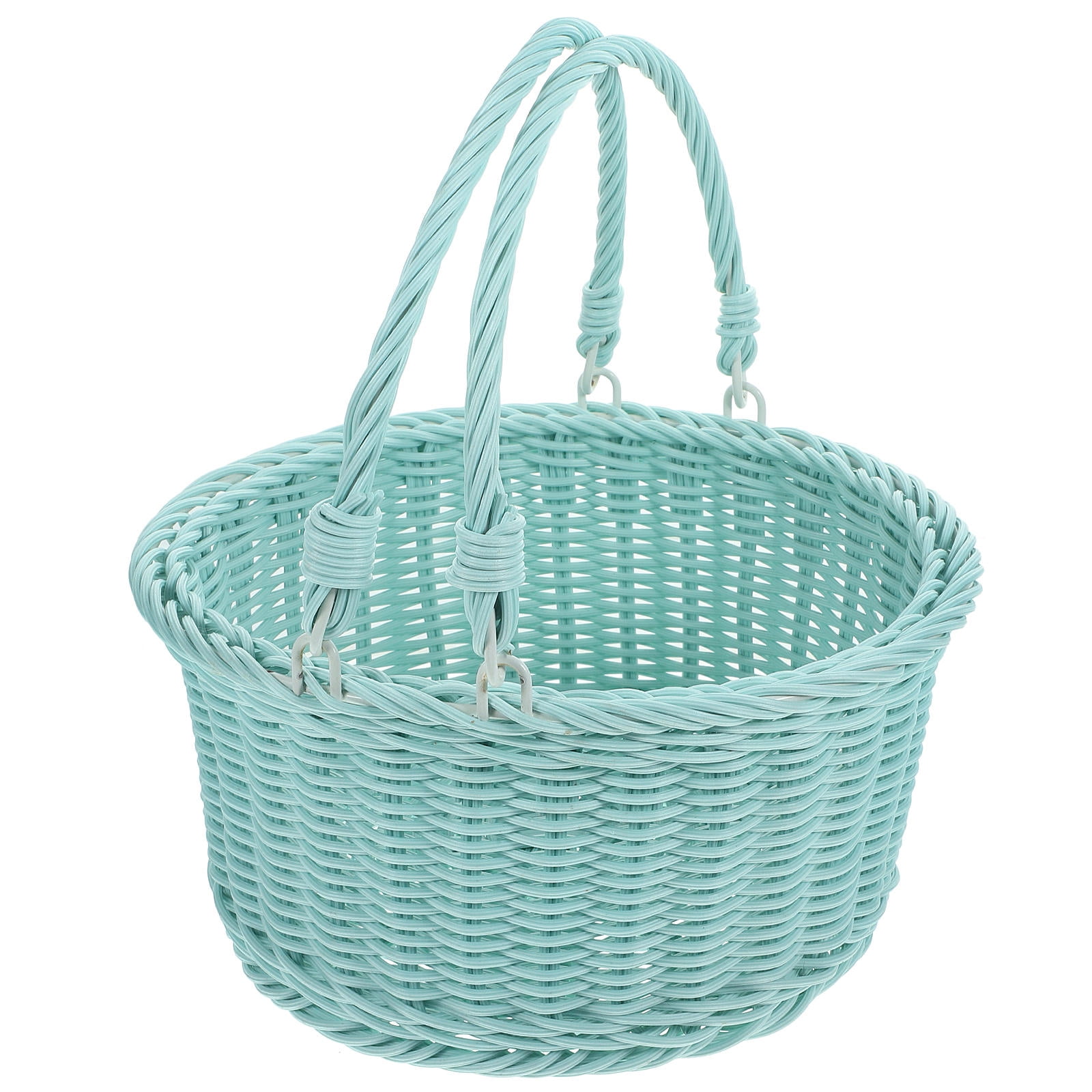 NIYANGLE Rural Decorative Style Woven Storage Basket Blue 1Pack 9.1X7 ...