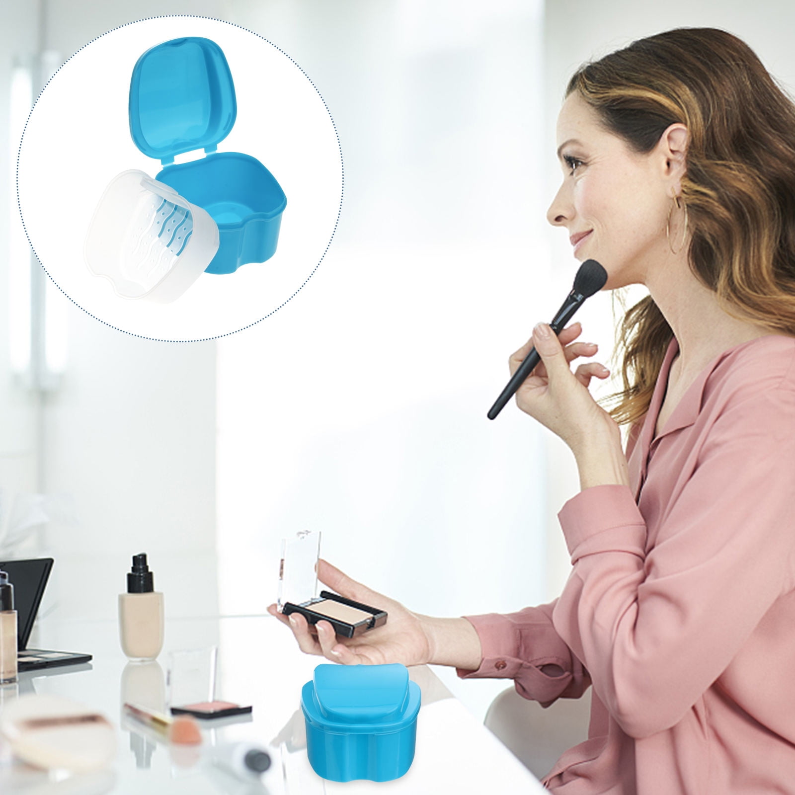 NIYANGLE 1Pcs Square Light Blue Box Case for Tray Case Travel ...