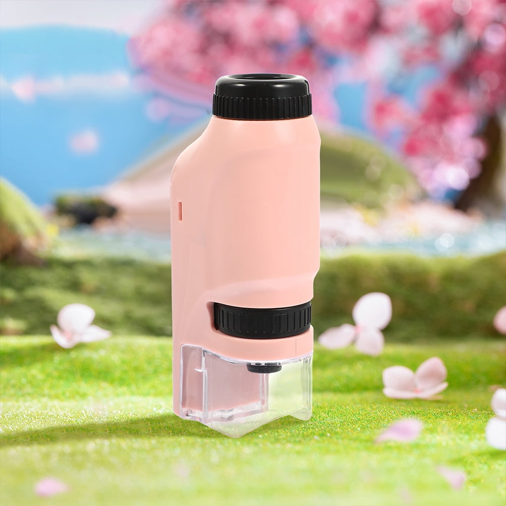 NIYANGLE 1Set Beginner Kids Monocular Microscope Pink Plastic for ...