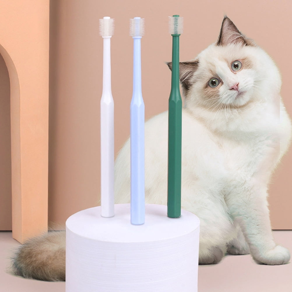 NIYANGLE 1Set Blue Pet Toothbrush for Cats and Small Dogs with Compact ...