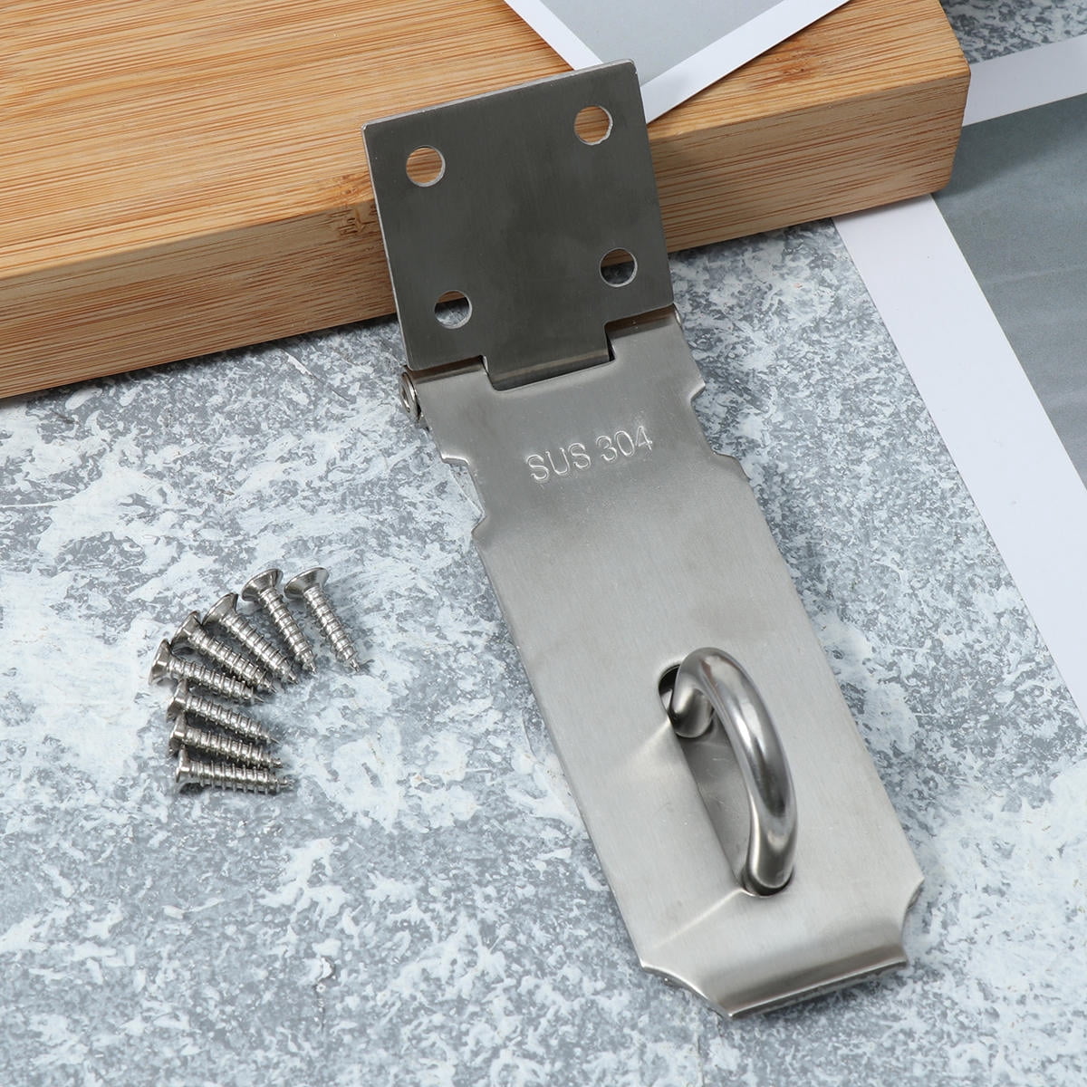 NIYANGLE 1Set Silver Hasp Lock Rectangular Shape for Home Office ...