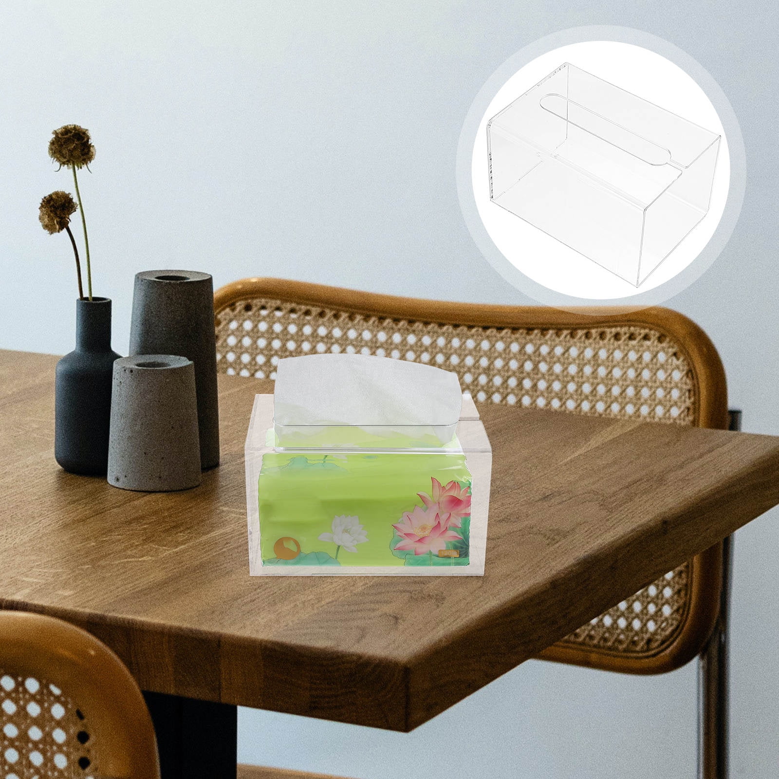 NIYANGLE 1Set Wall Tissue Box Acrylic Rectangular For Home And Bathroom ...