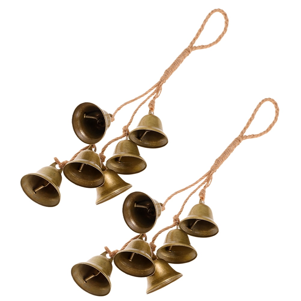 NIYANGLE 2Set Antique Style Iron and Rope Wall Hanging Bell Ideal for ...