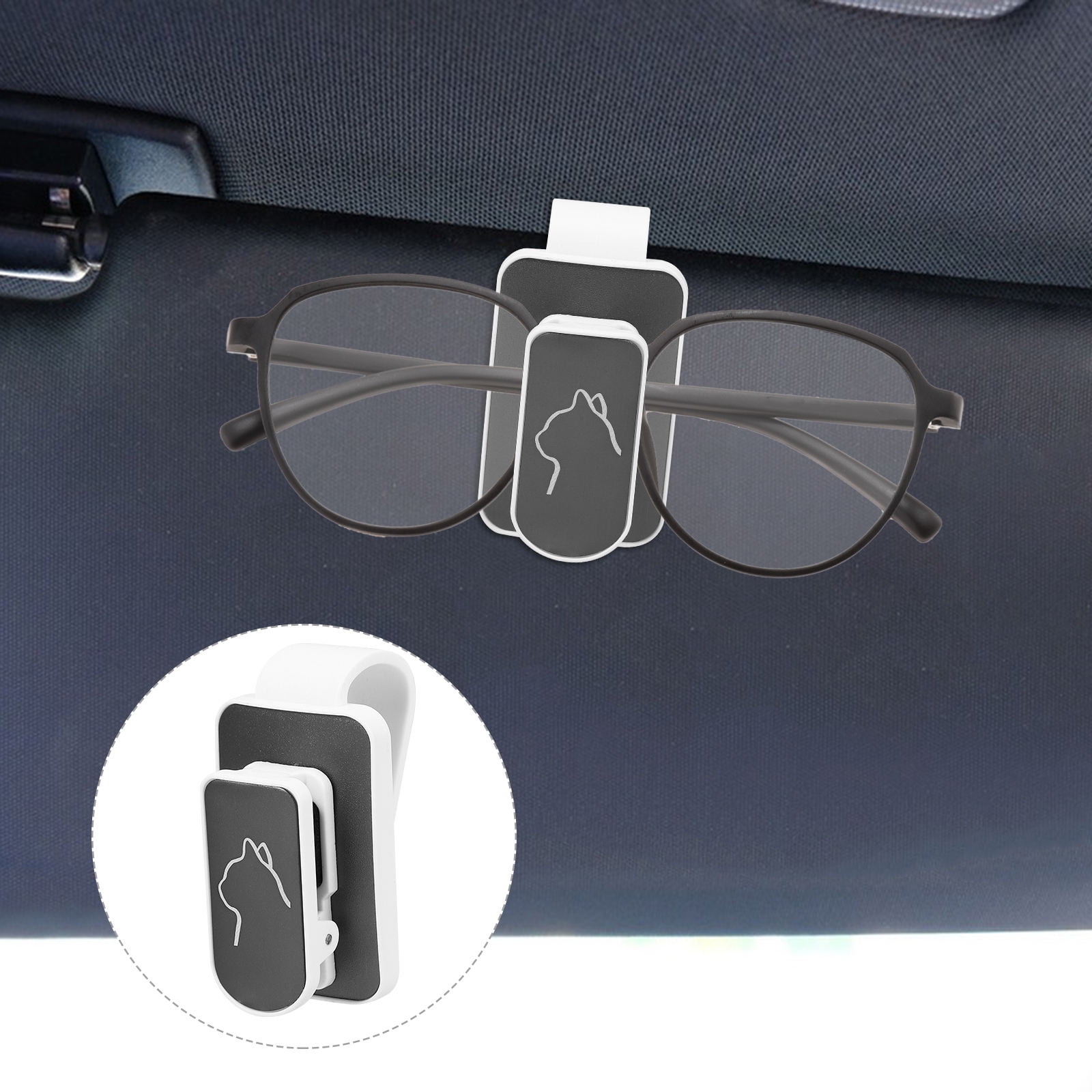 NIYANGLE 2Set Auto Visor Sunglass Holder Minimalist Rectangular Shape ...