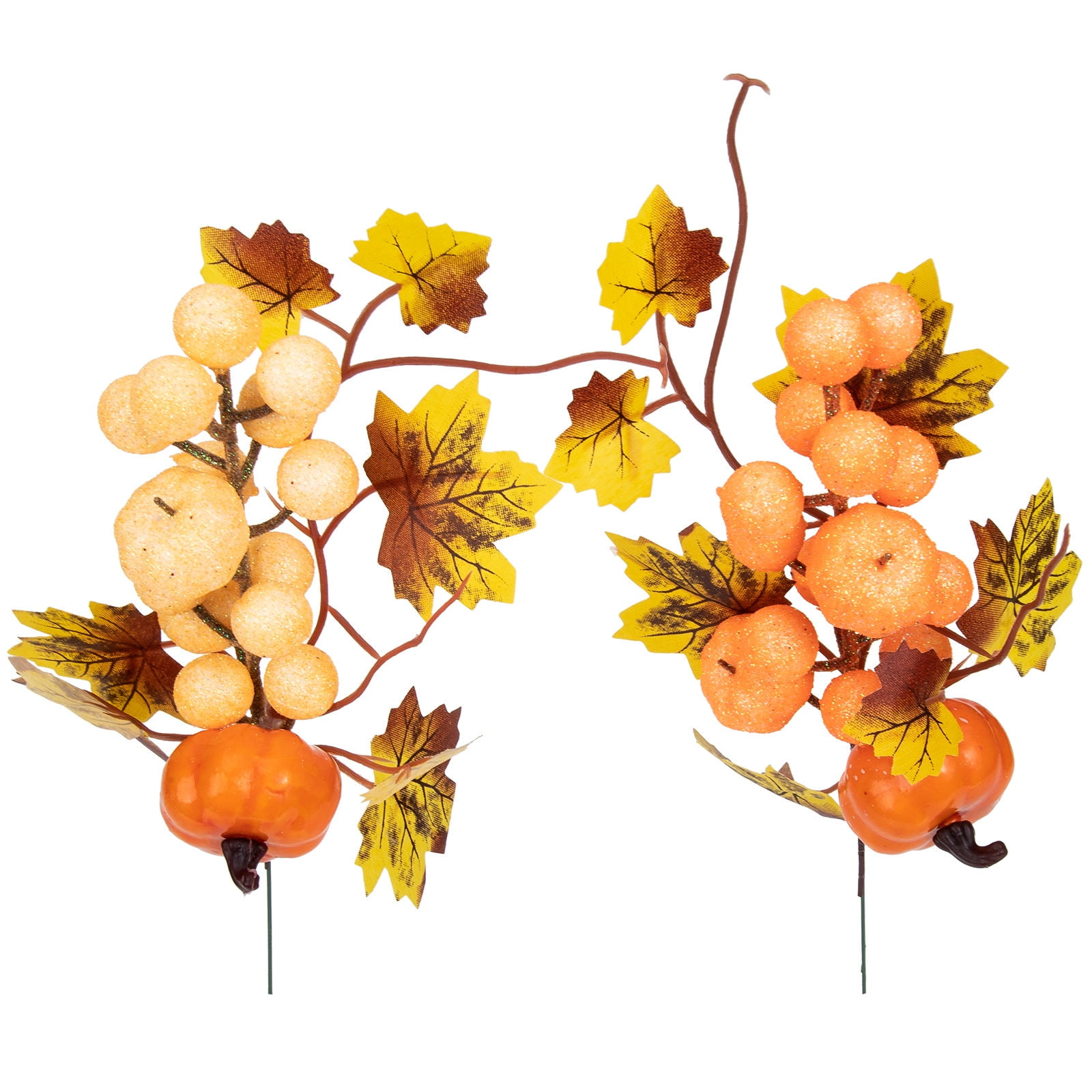 NIYANGLE Household Pumpkin Branch Decor Pumpkin Plant Orange Plastic ...