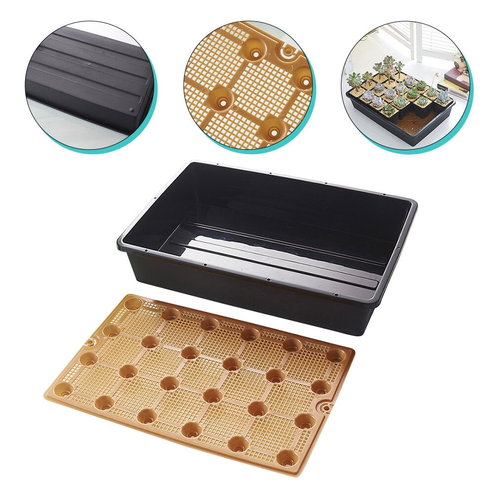 NIYANGLE Hydroponic Seedling Pot Plant Germination Case Black 1 Set 17 ...
