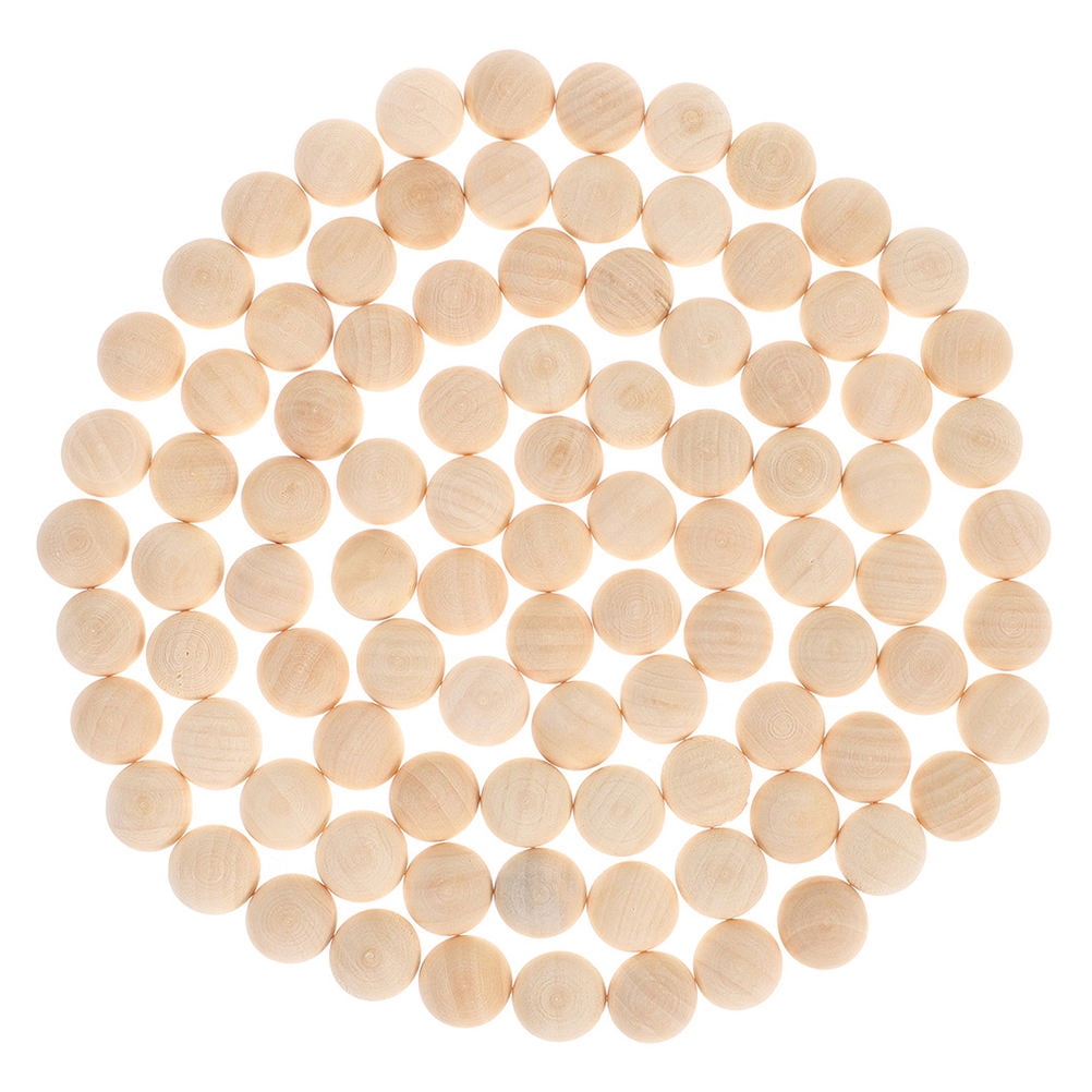 NIYANGLE 300Pcs Wooden Half Beads Beige for Party Decorations Smooth ...