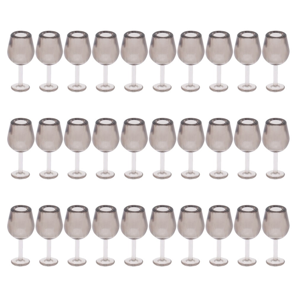 NIYANGLE 30Pcs Miniature Goblets Cup Shape Dollhouse Decorations Grey ...