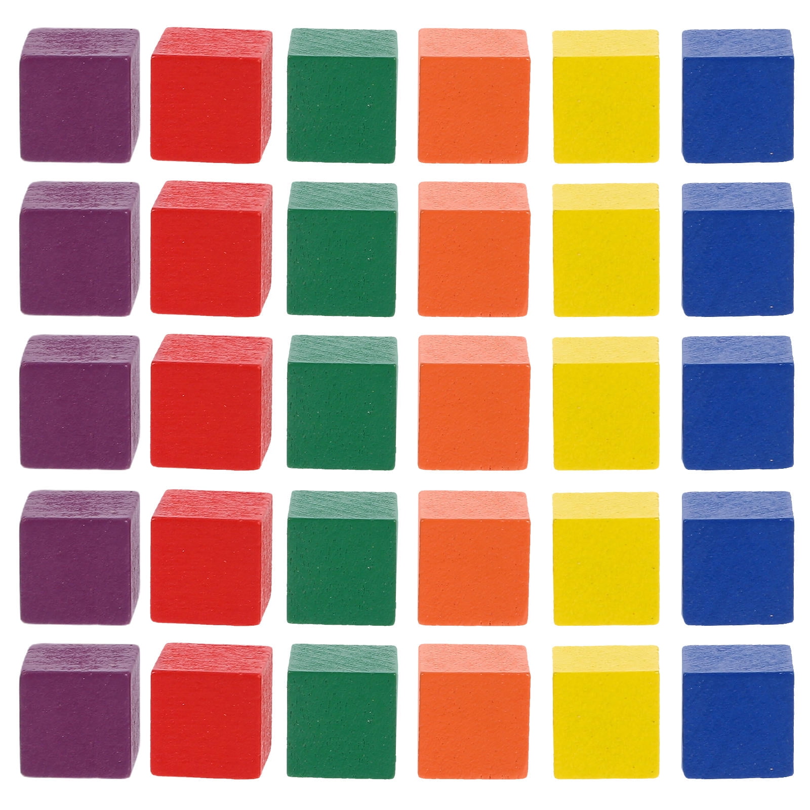 NIYANGLE 30Set Square Block Wooden Craft Cubes Assorted Color for Kids ...