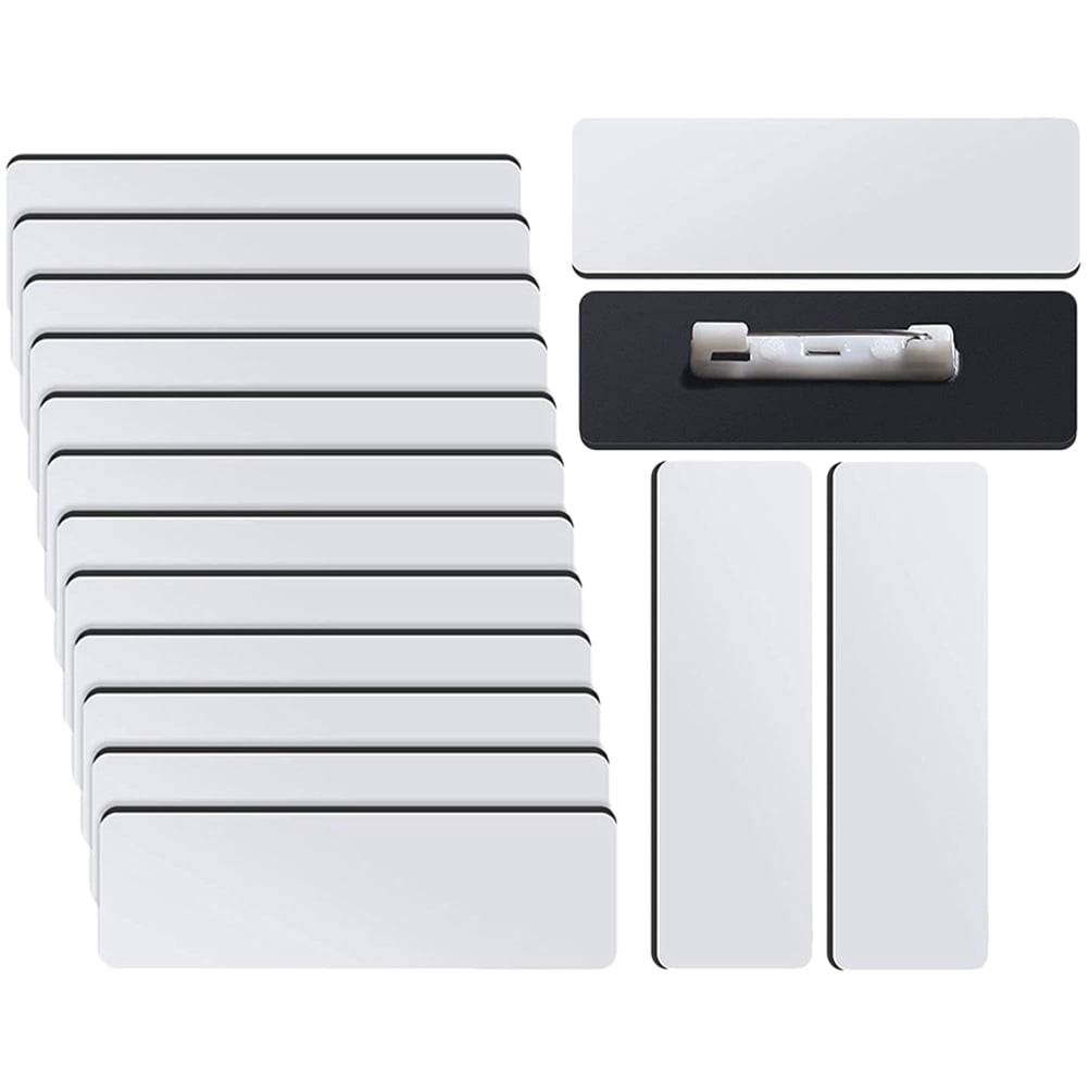 NIYANGLE 32Pcs Blank Name Badge for Diy Sublimation Identification Game ...