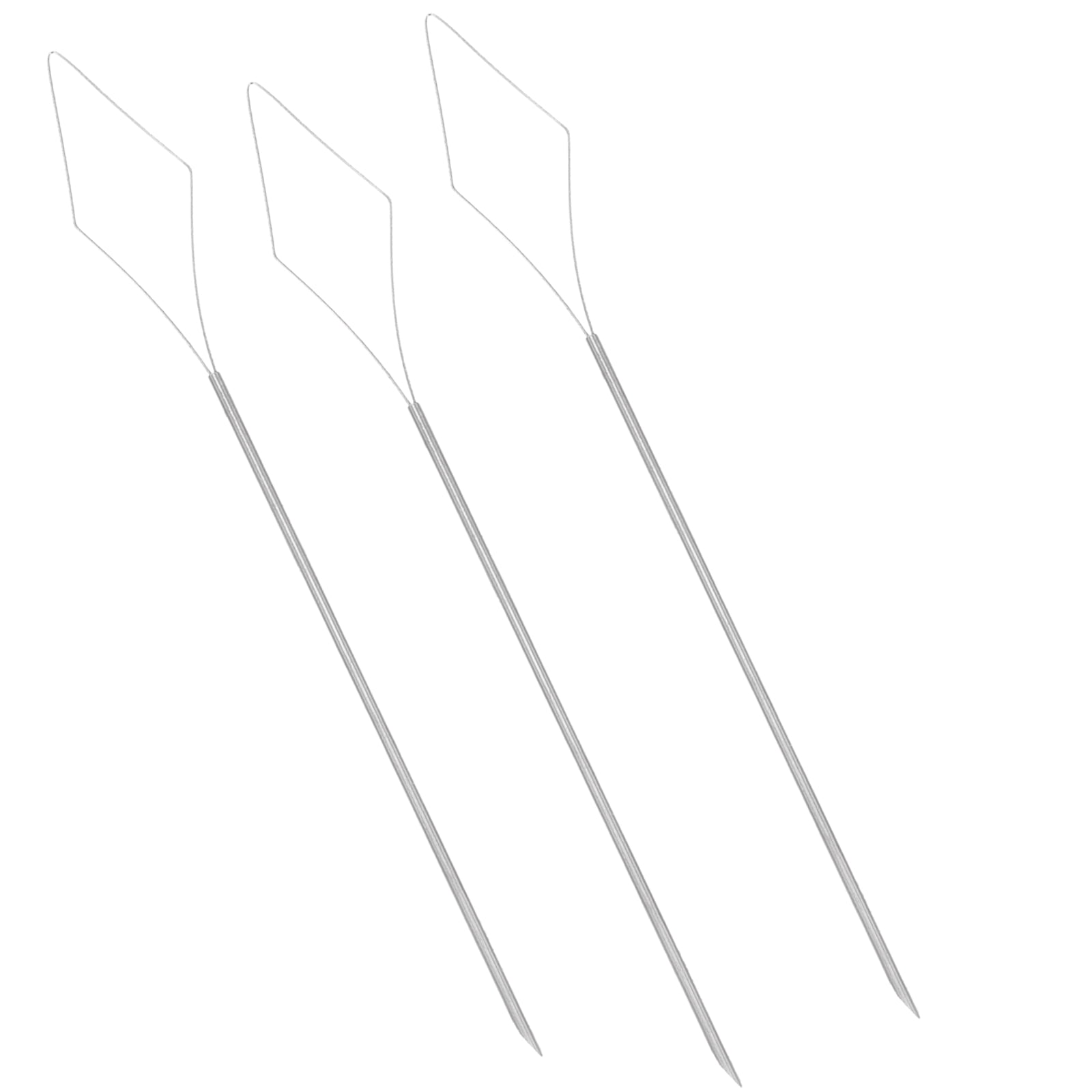 NIYANGLE 3Pcs Hair Crochet Needles For Wig Weaving Silver Stainless ...