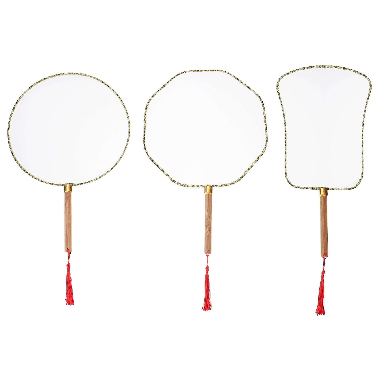 NIYANGLE 3Pcs Handmade Painting Fan Diy Drawing Fans for Kids Wood Silk ...