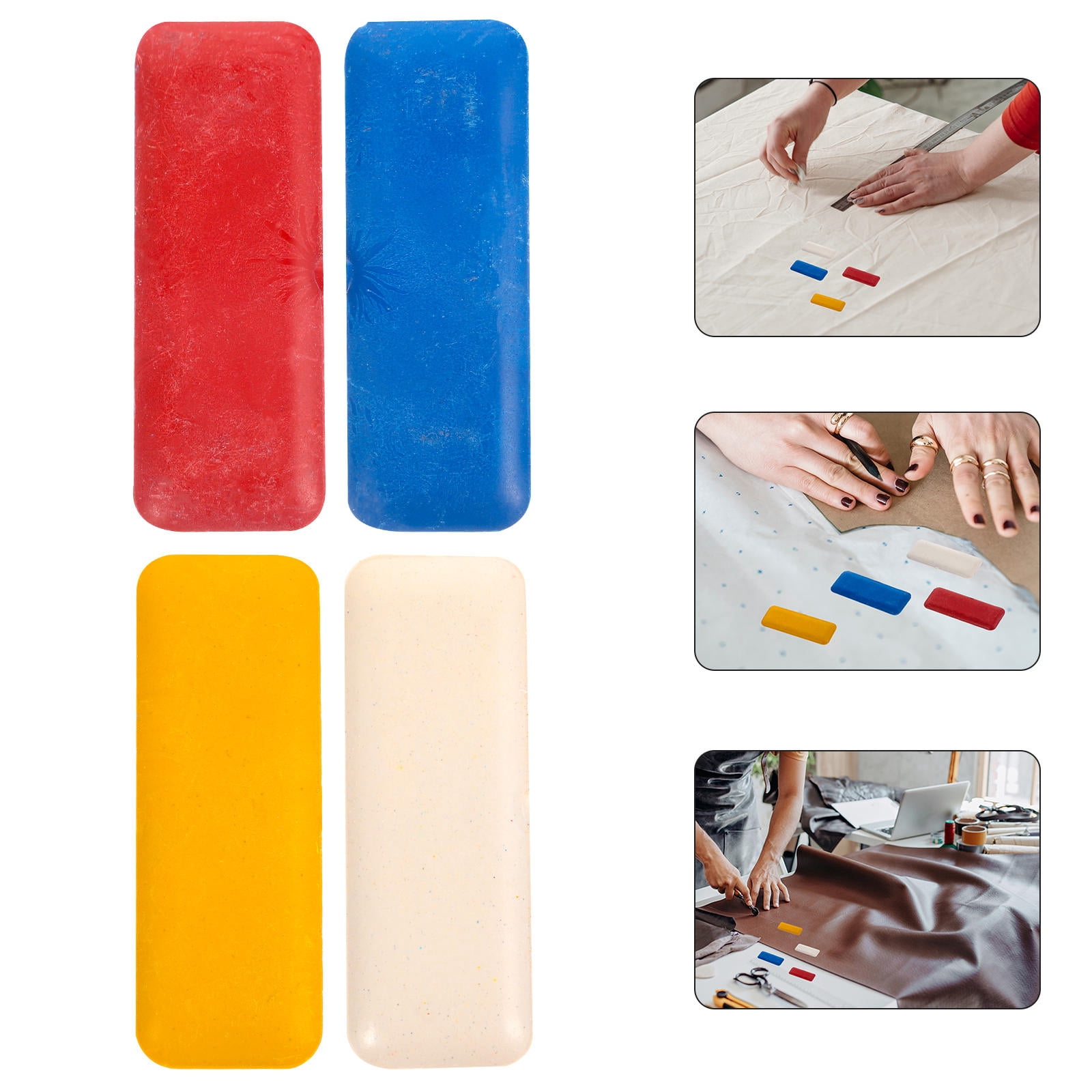 NIYANGLE 4 Boxes Clothing Fabric Chalk Red Blue Yellow for Tailoring ...