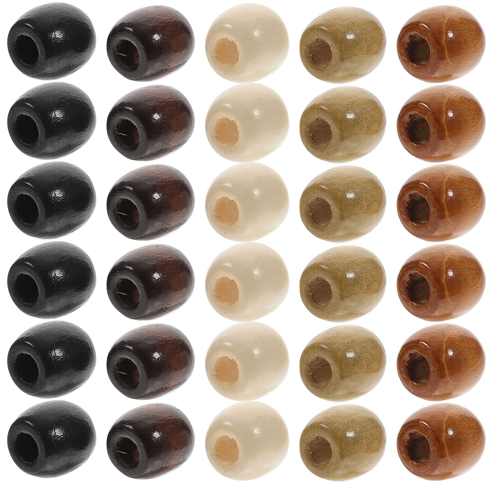 NIYANGLE 400Pcs Large Beads for Crafts Assorted Color Wooden Round ...
