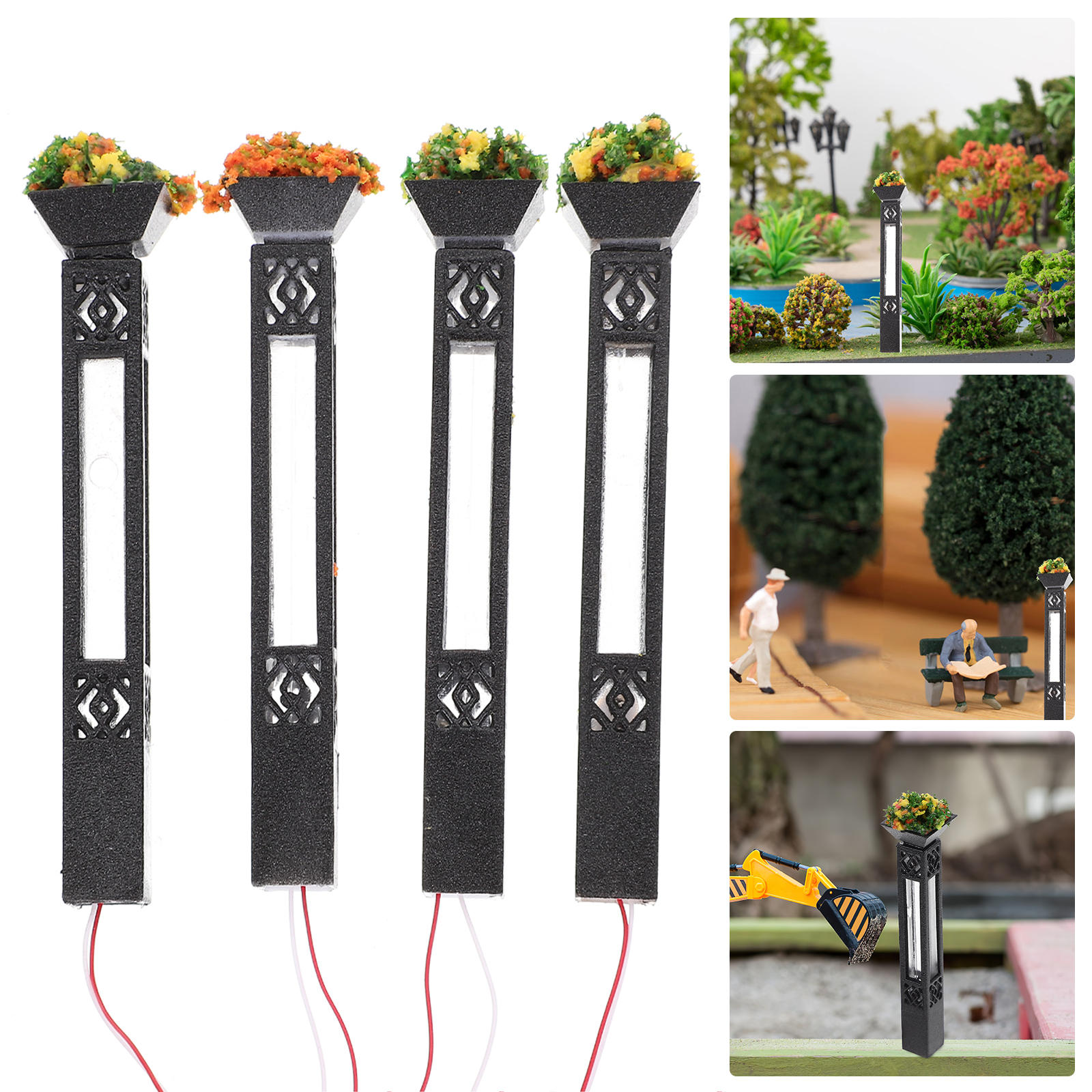 NIYANGLE 4Pcs Architectural Simulation Street Lighting for Indoor ...