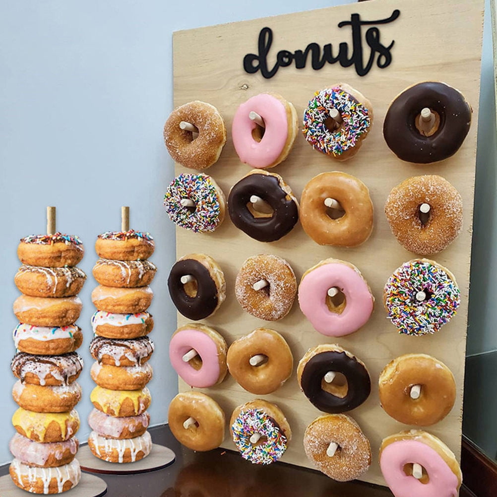 NIYANGLE Donut Stands Light Yellow Simple Fashion Design 4Pcs 11.8x0 ...