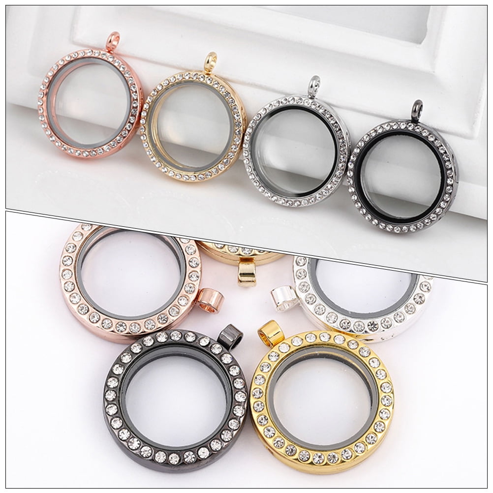 NIYANGLE 4Pcs Hollow Frame Pendants For Necklace Mini Photo Frame With ...