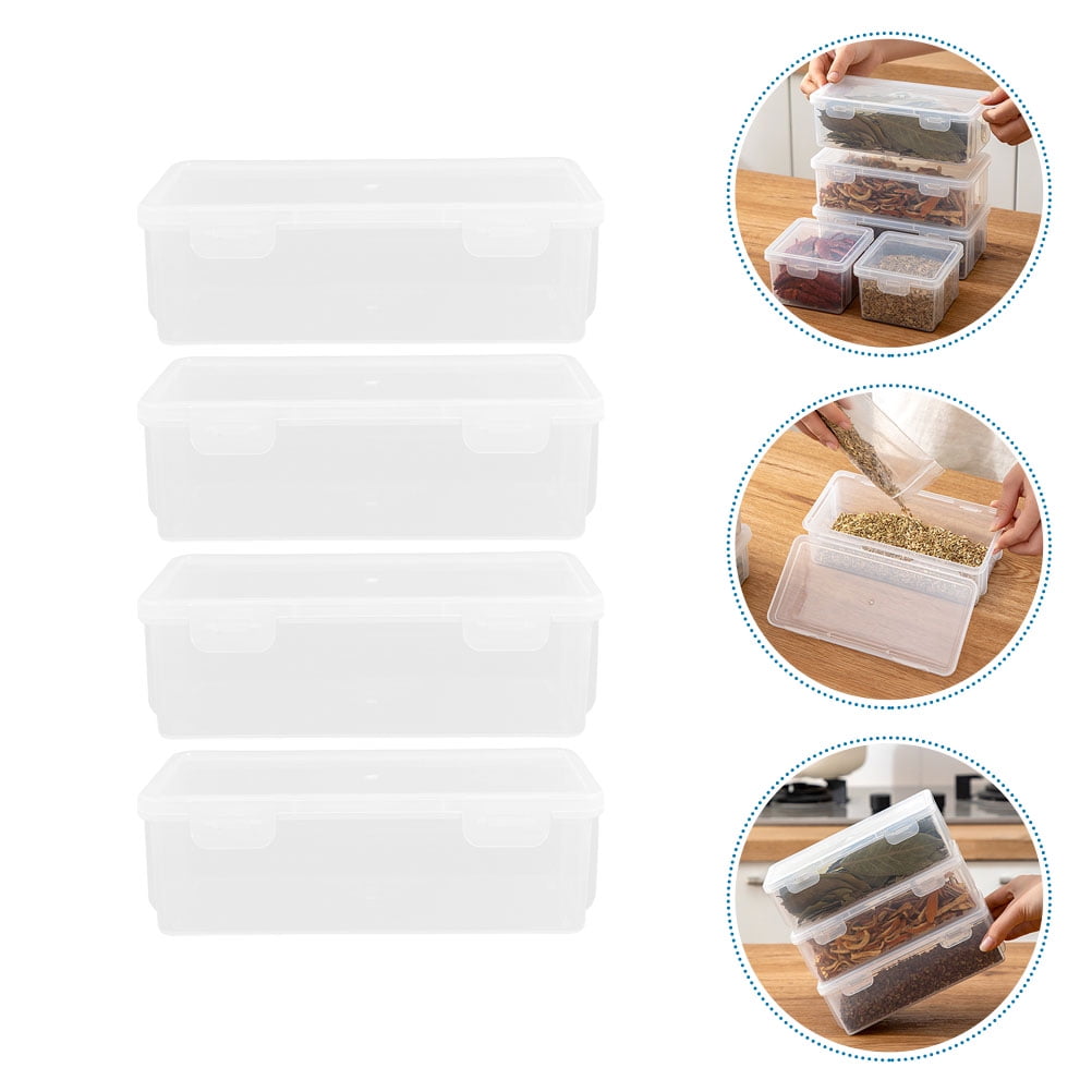 NIYANGLE 4Set Transparent Plastic Storage Containers for Kitchen and ...