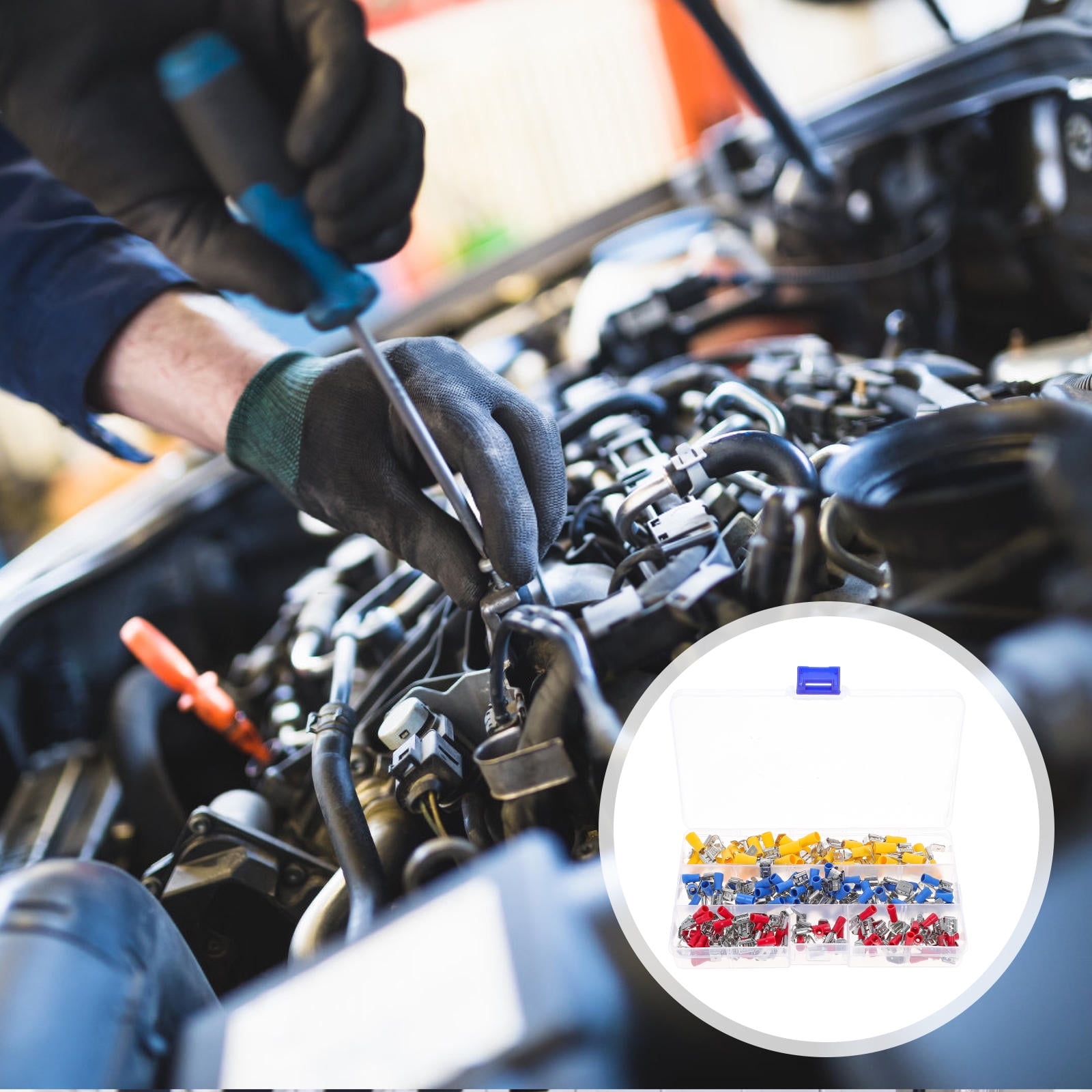 NIYANGLE 50 x Blue Spade Connectors Crimp Terminal Spade Connector ...