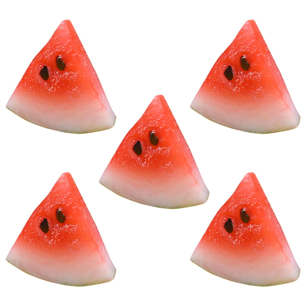 NIYANGLE 5Pcs Miniature Fruits Models Watermelon Slices Faux Fruit For ...