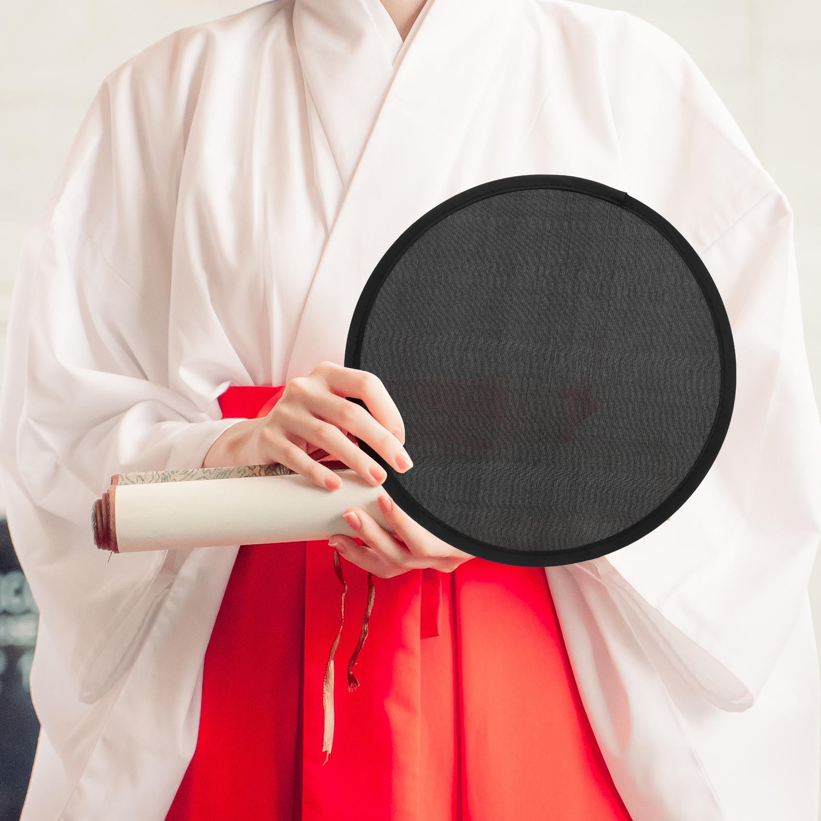 NIYANGLE 5Pcs Round Plastic Folding Fans for Wedding Dancing Party Fans ...