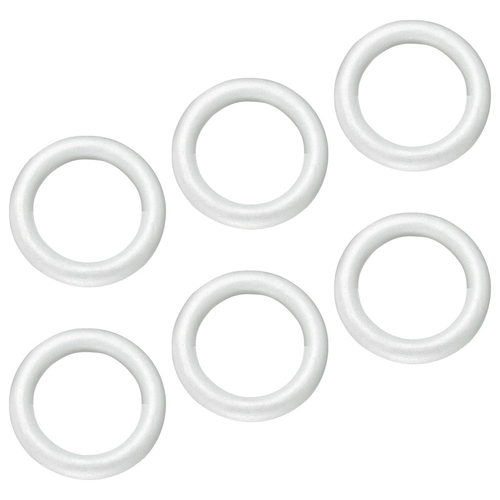 NIYANGLE 6Pcs Garland Foam Rings Circle Foams Circle White Circle ...